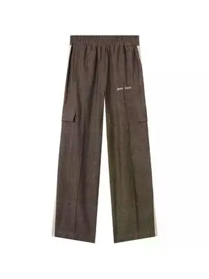 Palm Angels Logo Embroidered Track Trousers - Brown