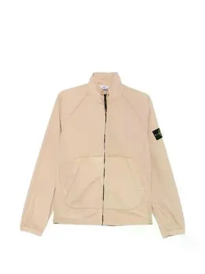 Stone Island Jacket With Logo Patch - Neutrals