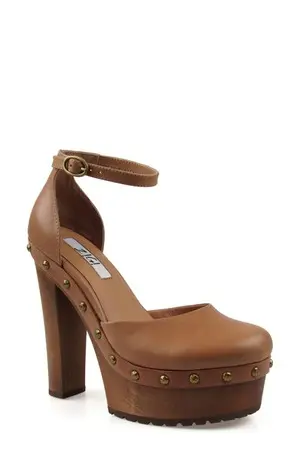 ZIGI Divaa Ankle Strap Platform Pumps - Tan