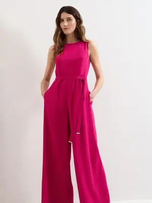 PHASE EIGHT Marta Belted Jumpsuit - Fuchsia