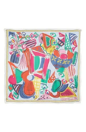 Echo Cubists Square Scarf - Blue Multi