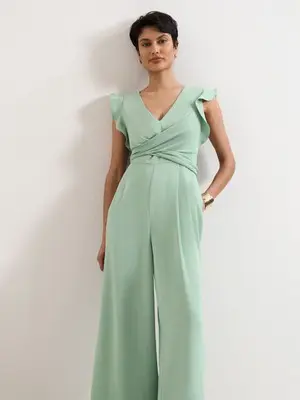 PHASE EIGHT V-neck Wide-leg Jumpsuit - Green