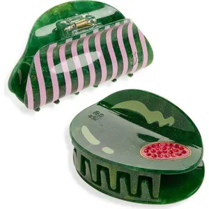 FRASIER STERLING Hors D’oeuvre Set Of 2 Claw Clips - Green