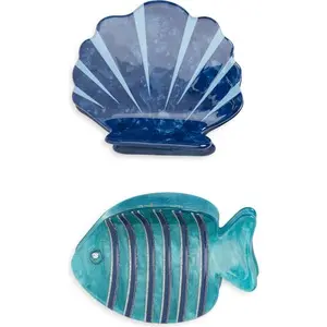 FRASIER STERLING Amalfi Set Of 2 Claw Clips - Blue