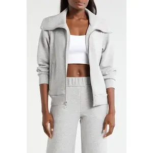 MPG Oversize Zip Jacket - Heather Concrete