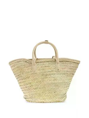 Jacquemus Woven Raffia Tote Bag With Leather Trim - Neutrals