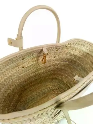 Jacquemus Woven Raffia Tote Bag With Leather Trim - Neutrals