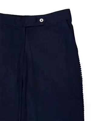 BAZISZT Baziiszt Navy Cotton Crochet Trim Trousers - Blue