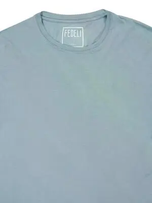 Fedeli Gary Knitted Cotton T-shirt - Blue