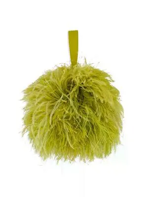 FERRAGAMO Mini Double Gancini Ostrich-feather Clutch - Green