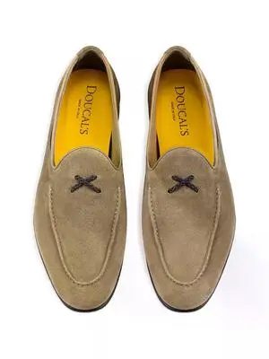 DOUCAL'S Braided-lace Suede Loafers - Neutrals