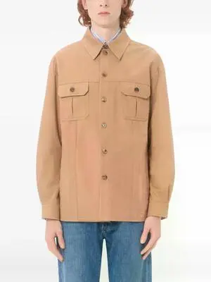 Valentino Garavani Cotton Gabardine Shirt Jacket With Vlogo