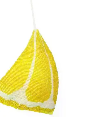 LESLIE AMON Lemon Slice Beaded Bikini Top