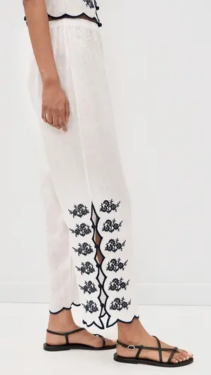 Cami Nyc Madrid Embroidered Linen Pants