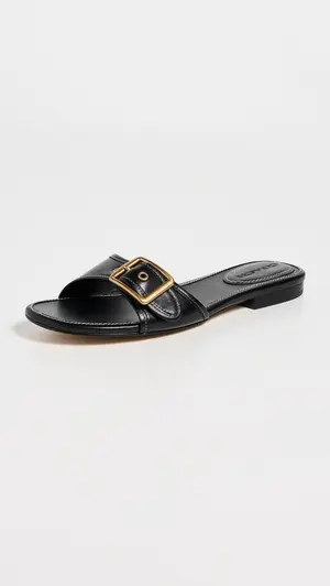 COACH Margot Flat Sandals - Black