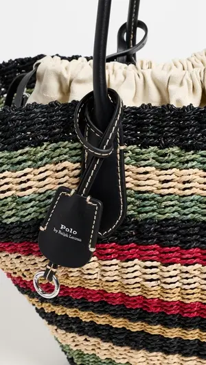 Polo Ralph Lauren Bellport Stripe Raffia Basket Tote Bag - Multi Stripe