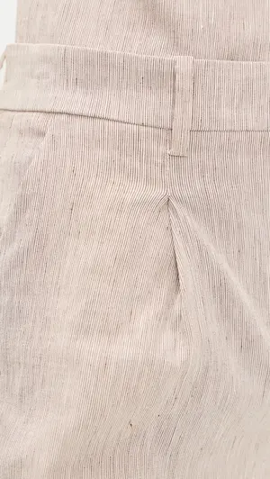 Theory Striped Pleated Shorts - Cognac Multi