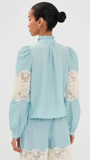 Alix Of Bohemia Annabel Sky Prima Lace Shirt
