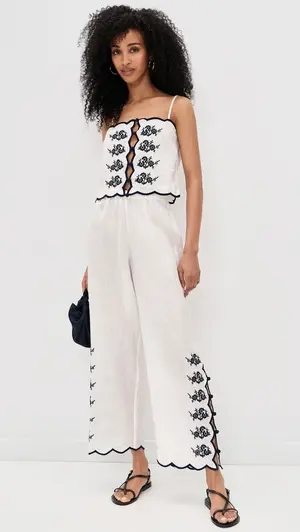 Cami Nyc Nazare Embroidered Linen Camisole
