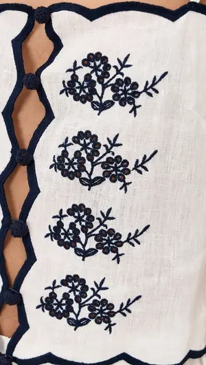Cami Nyc Nazare Embroidered Linen Camisole