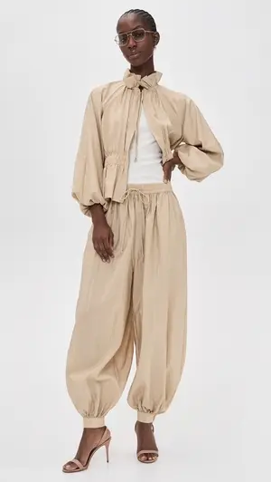 Cinq À Sept Tumbled Woven Verne Balloon Pants - Khaki