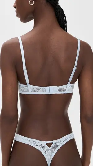 FLEUR DU MAL Fuller Cup Le Stretch Lace Demi Bra - Forget Me Not