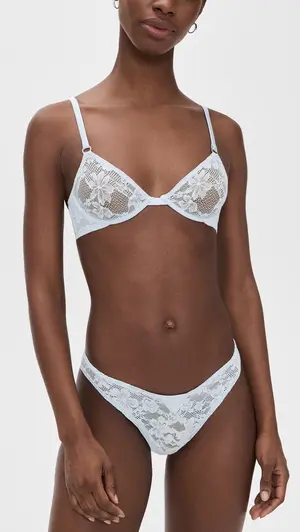 FLEUR DU MAL Fuller Cup Le Stretch Lace Demi Bra - Forget Me Not