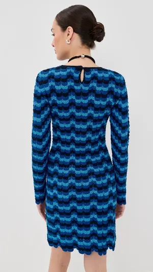 Escvdo Solana Long Sleeve Crochet Mini Dress