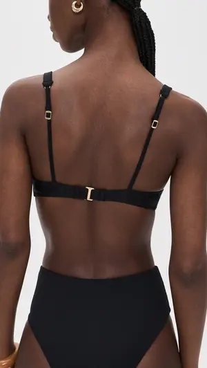 L'Agence Solid Lexie Bikini Top - Black