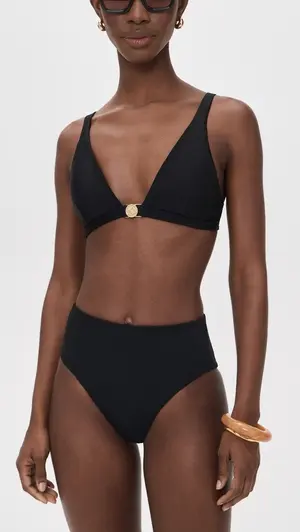 L'Agence Solid Lexie Bikini Top - Black