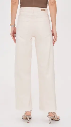 LE JEAN Petite Column Raw Hem Jeans - Bone