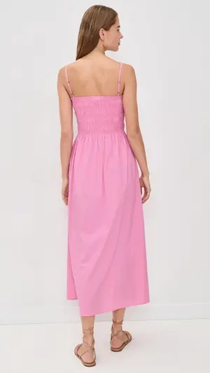 PISTOLA Bianca Smocked Bodice Midi Dress - Honeysuckle