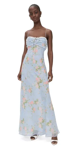 For Love & Lemons Natalie Maxi Dress - Blue