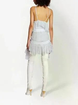 Balmain Lace-panelled Ruffle Mini Dress
