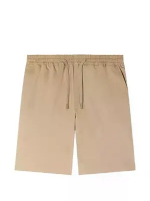 Sandro Cotton Blend Drawstring Waist Shorts - Neutrals