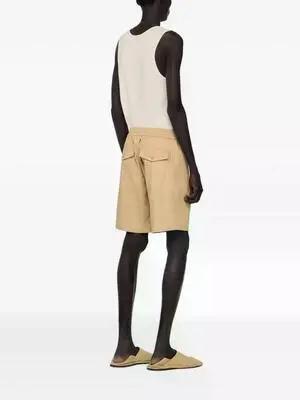 Sandro Cotton Blend Drawstring Waist Shorts - Neutrals