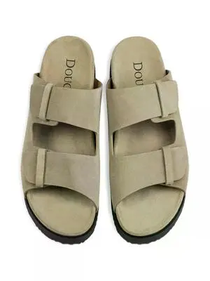 DOUCAL'S Double-strap Suede Sandals - Neutrals