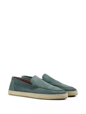DOUCAL'S Suede Braided-trim Espadrilles - Blue