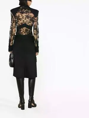 Balmain Tweed And Lace Plastron Shirt