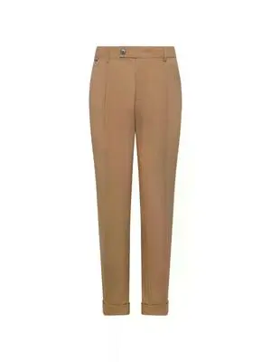 LOW BRAND Pressed-crease Turn-up Trousers