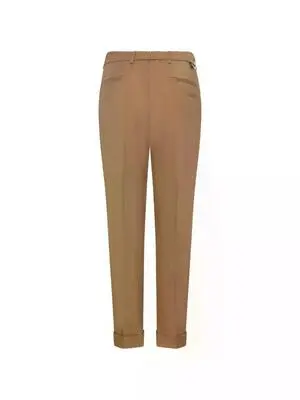 LOW BRAND Pressed-crease Turn-up Trousers