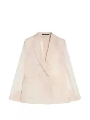 Max Mara Slogan Silk-organza Blazer - Neutrals