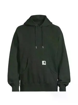 Sacai X Carhartt Wip Logo-patch Hoodie - Black
