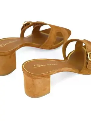Santoni Double-buckle Suede High Heel Sandals