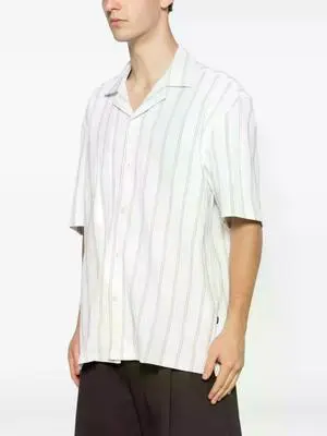 BOSS Stripe-pattern Ribbed Shirt - White