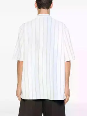 BOSS Stripe-pattern Ribbed Shirt - White