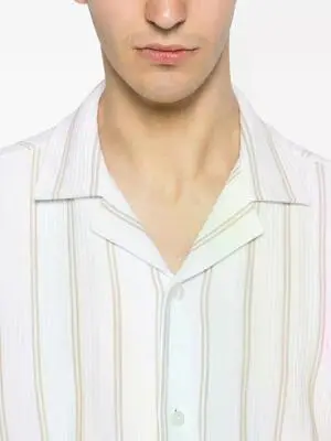 BOSS Stripe-pattern Ribbed Shirt - White