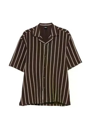 BOSS Striped Ribbed-knit Shirt - Brown