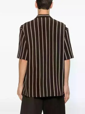 BOSS Striped Ribbed-knit Shirt - Brown
