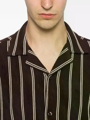 BOSS Striped Ribbed-knit Shirt - Brown